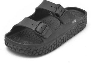 Doubleu Women Women Sakura Strap Buckle Black Slipper Slides - Buy ...