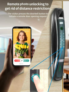 Denler Chrome Smart Digital Door Lock with LCD Display Photo Video ...