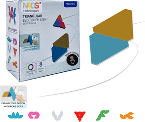 NADS Technologies RGB Led Triangle Wall Lights, Touch Control, Color ...