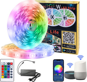 TECPHILE RGBIC 5m Smart LED Strip Lights - WiFi App, Remote, Alexa ...