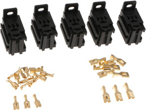 BNF 5 Set 4 Pins Power Relay Socket Connector Terminals for Car Truck ...