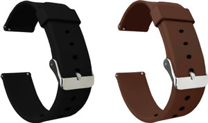 ACM Pack of 2 Watch Strap for Pebble Spark Smartwatch Belt (Black/Brown ...