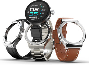 Pebble Shuffle 1.43 AMOLED Display with 3 Interchangeable Dials ...