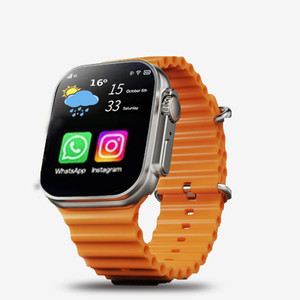 PunnkFunnk T800 Orange Bluetooth Calling Watch, HD Touch 1.99 Display ...
