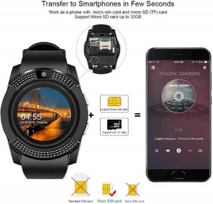 SYARA DND_114D_V8 Smart Watch memory card sim support fitness tracker ...