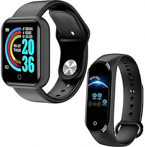 Elevea D20 White Touchscreen Smartwatch & M5 Fitness Band | Bluetooth ...