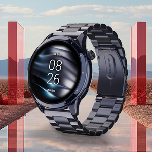 Noise Mettle 1.4'' display, Stainless Steel finish with Metal Strap ...