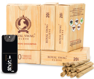 ROYAL SWAG Ayurvedic & Herbal Long Bidi Smoke, (Pack of 5 X 20 Bidi ...