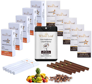 White Leaf Herbal Cigarettes Tobacco & Nicotine Free Frutta, Clove ...