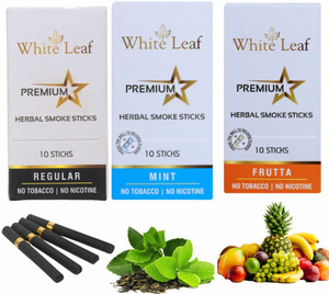 White Leaf Premium Herbal Smokes Cigarettes - Regular, Mint & Frutta ...