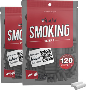 SLIMJIM Smoking Filter Slim Long (240 Filters) 2 Packs with holdie ...
