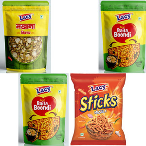 Lacy Makhana Namkeen & Karari Raita Boondi (X2) & Sticks Masala Price ...