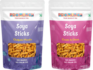 PROMUNCH Combo Pack - Soya Sticks (Chatpata Masala , Cream onion) Price ...
