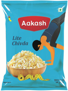 AAKASH Lite Chivda Namkeen |Puffed rice blended with spices | Pack of 3 ...
