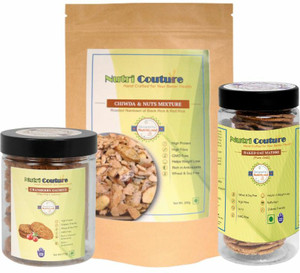 Nutri Couture Oats Mathri-Baked 175g,Chiwda & Nuts Mixture 200g,Oat ...