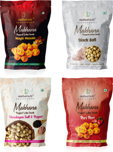 Nativenuts Roasted Makhana 4 flavours, Magic Masala, Himalayan Salt ...