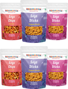 PROMUNCH Soya Sticks(Chatpata Masala,Cream onion) & Soya Chips(Peri ...