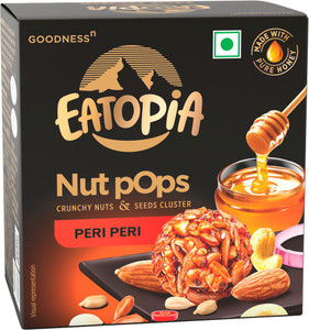 EATOPiA Nut Pops Crunchy Nuts & Seeds Cluster - Peri Peri 100% Natural ...
