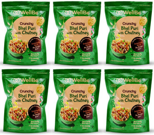 WellBe Crunchy Bhel Puri With Chutney Healthy Ingredients ,135gm x Pack ...