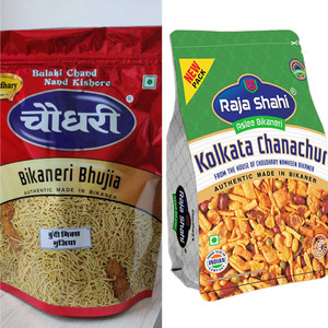 RAJA SHAHI Delicious & Crispy Kolkata Chanachur & Boondi Bhujia(360gms ...