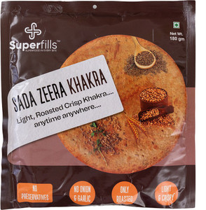 superfills Sada Zeera Khakra Pack of 2 (180 gram Each)-Wheat Khakras ...