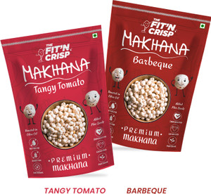 THE FIT N CRISP Roasted Makhana|Tangy Tomato And Barbeque Flavoured ...