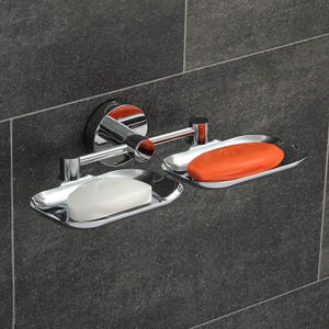 GRIVAN SS 304 High Grade Round Shape Double Soap Dish, Stand, case ...