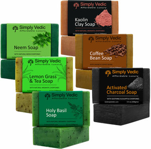 Simply Vedic Herbal Soap Bar of Neem, Lemon Grass, Holy Basil, Kaolin ...