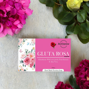 ACTIWOW Gluta Rosa Soap with Glutathione Powder for Skin Glow GLUTA22 ...