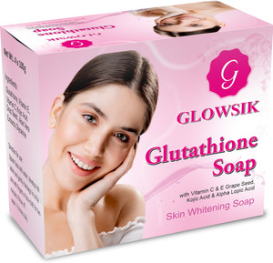 GLOWSIK Glutathione Skin Whitening & Glowing Soap With Vitamin C ,Grape ...