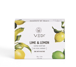 Vedi Lime & Lemon Castile Soap Bar | 100% Natural Handmade Soap | SLS ...