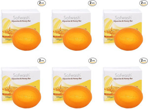 Modicare Sofwash Glecerine and honey Soap Bar, Pack of 6, 100g each ...