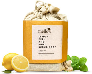 mellow Lemon Peel & Mint Body Scrub Soap | Deep Cleansing Acne Guard ...