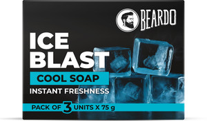 BEARDO Ice Blast Cool Soap Bathing Bar | Instant Freshness | Cooling ...