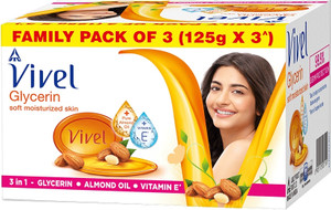 Vivel Glycerin Bathing Bar Soap with Pure Almond Oil & Vitamin E ...