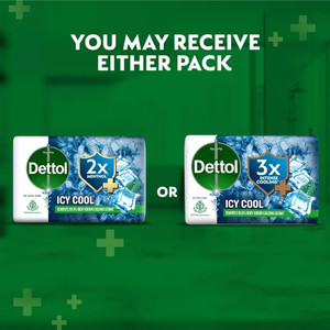 Dettol Icy Cool Bathing Soap Bar With 3x intense cooling 100g pack of ...