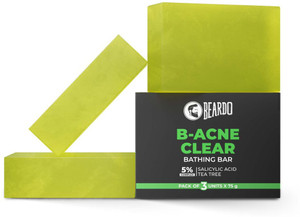 BEARDO B-Acne Clear Bathing Bar | Pimple Fighting Soap| 3% Tea Tree & 2 ...