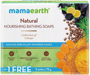 Mamaearth Natural Nourishing Bathing Soaps Bar, (Buy 4 Get 1 Free - 75G ...