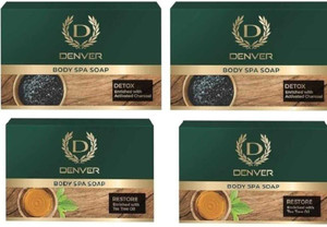 DENVER Detox 2 & Restore 2 Body Spa Soap - 125GM Each (Pack of 4 ...
