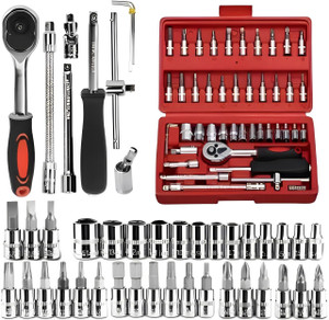 ChinuStyle 46PCS Sockets, Extension Bars, Mechanic Tool Kits for ...