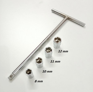 TOM 1/4" Drive T-Handle Socket Set with (8, 10, 11, 12 mm) 4 Socket Set ...