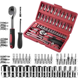 Dazzel Flex 46 in 1 Pcs Tool Kit for Home Use Spanner Set Bike Set Goti ...