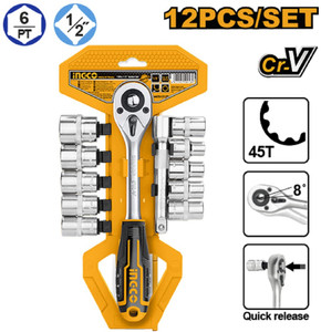 INGCO INGCO HKTS12122 12 Pcs 1/2" socket set Socket Set Price in India ...