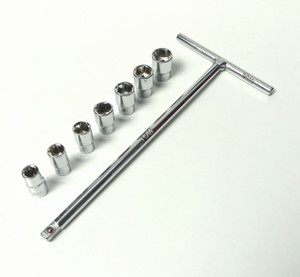 TOM 1/4" Drive T-7 T-Handle with (7, 8, 9, 10, 11, 12, 13 mm) 7 Socket ...