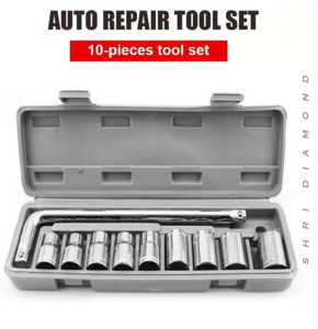 Shri Diamond SK10/ M-512 Stainless Steel 10-Pieces Hex Socket Wrench ...