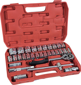 Digital Craft 32-Piece 1/2" Ratchet Socket Wrench Set with Carry Case ...