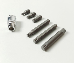 TOM 7 Pcs. 10 mm Hardened and Tempered Force Spline Bit Set Socket Set ...