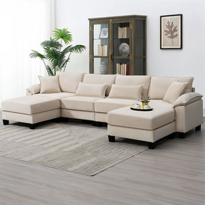 Groovecraft Brevik 6 Seater Fabric Sectional Sofa for Living Room ...