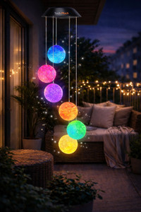 Tuch-Much Solar Crystal Ball Wind Chimes Led Light | 6 Balls | Color ...