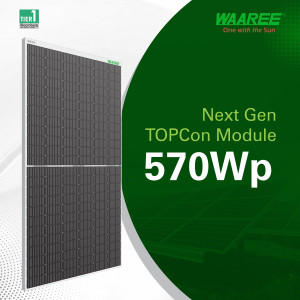 WAAREE 570 W Topcon Halfcut Mono Perc Bifacial Solar Panel Price in ...